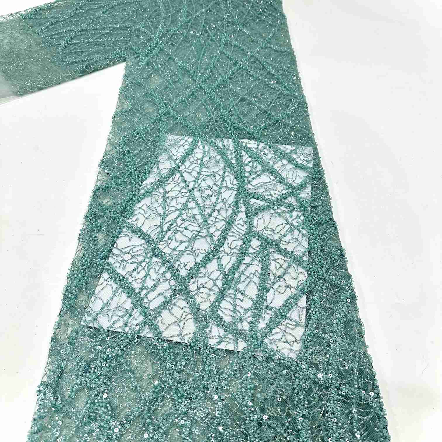 New high-grade line type bridal gown with bead tube lace